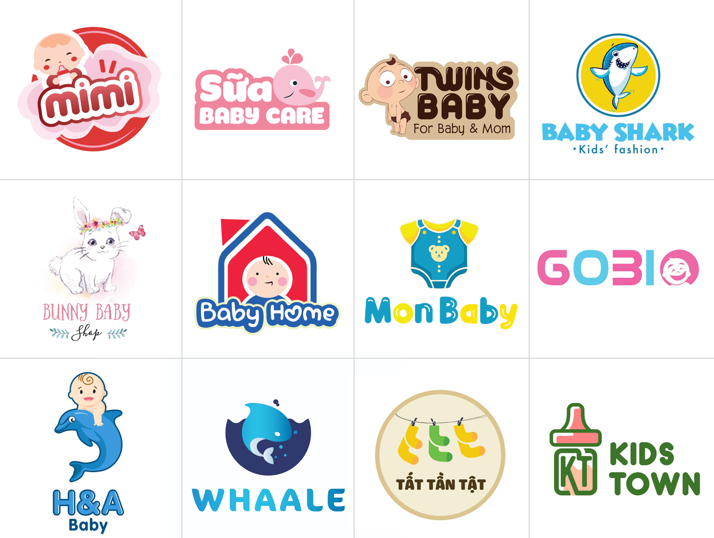 23 mẫu thiết kế logo thời trang trẻ em đẹp ấn tượng năm 2023